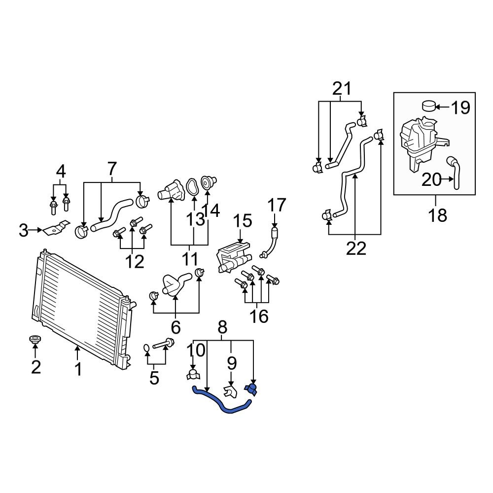 Mazda OE L30915260 - Engine Coolant Bypass Hose