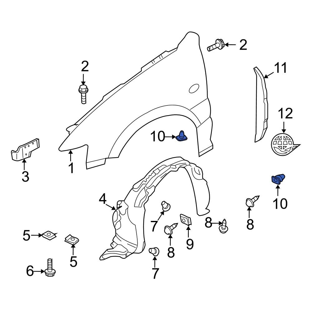 Mazda OE 9XG07157X0 - Fender Liner Retainer