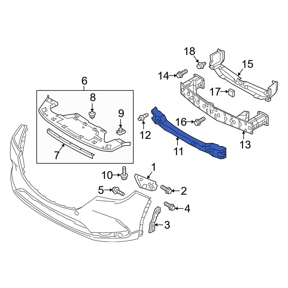 Mazda OE KD5350111 - Front Bumper Impact Absorber