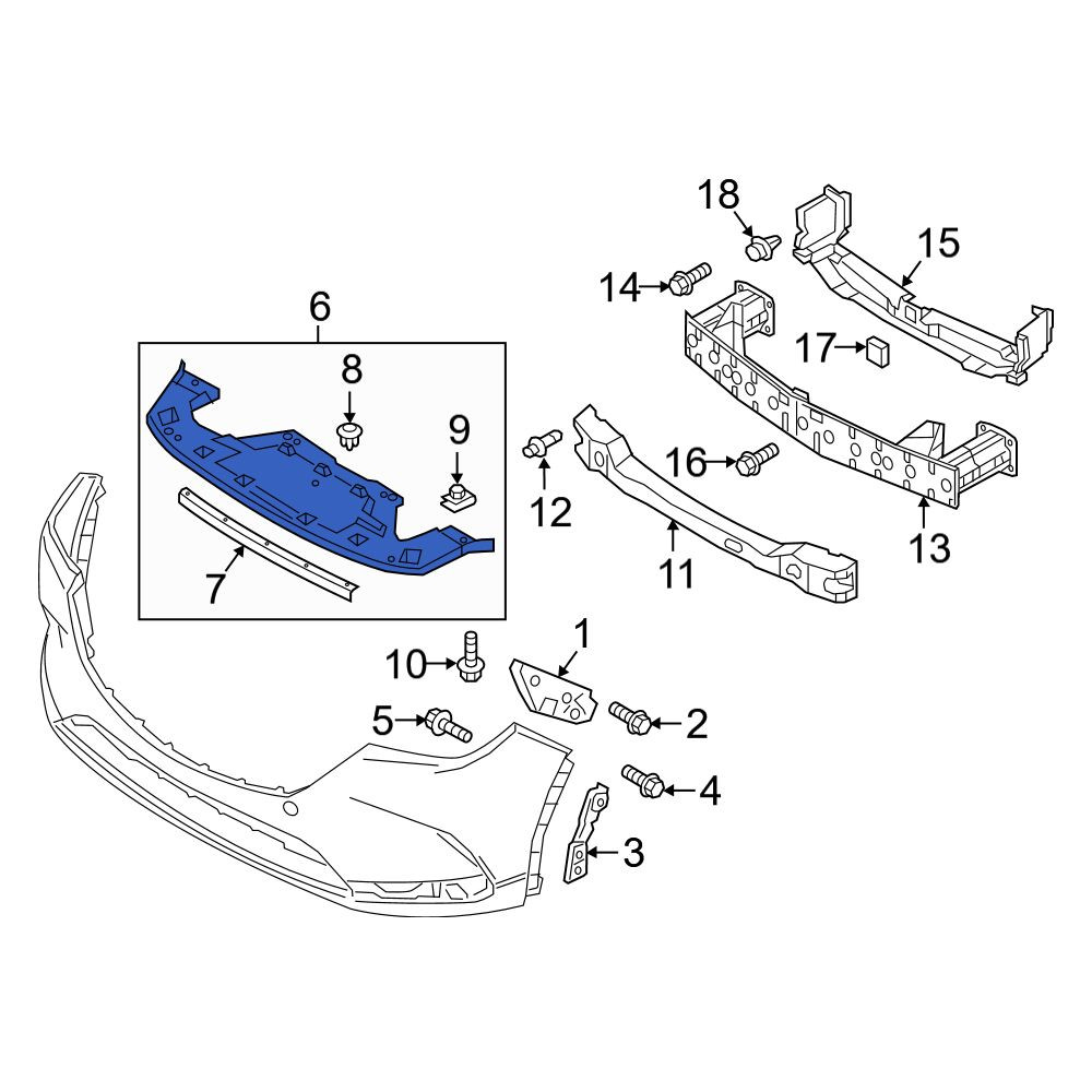 Mazda OE TK48500S0 - Front Bumper Cover Support Rail