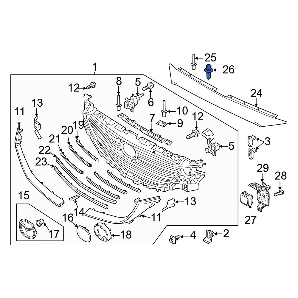 Mazda OE S51S51833 - Rocker Panel Molding Rivet