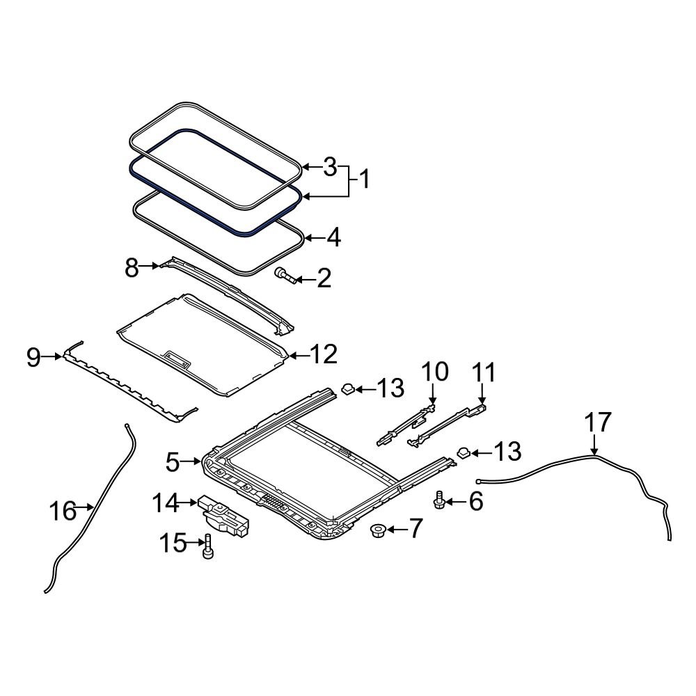 Mazda OE BDTT69810 - Sunroof Glass
