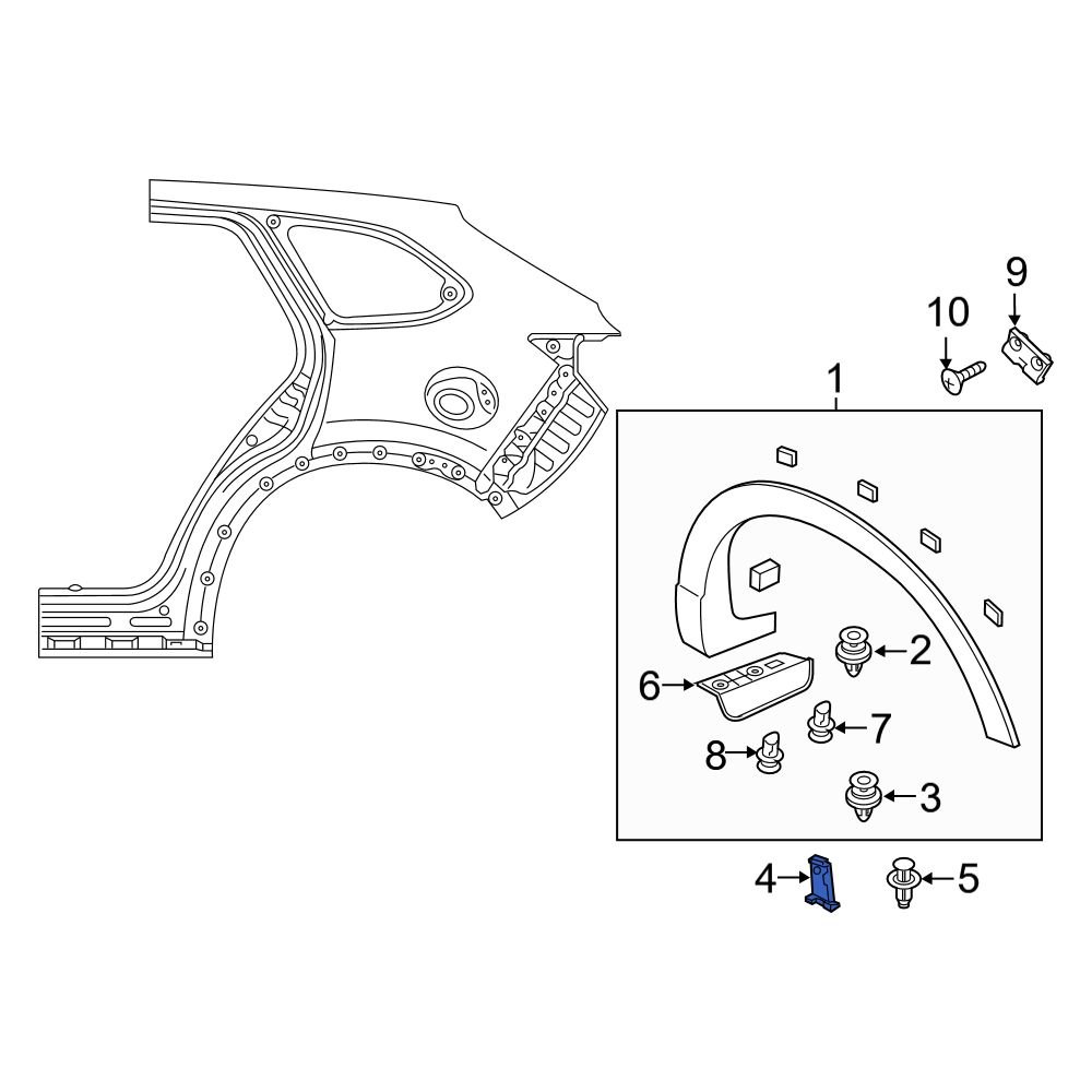 Mazda OE KD5151W24 - Wheel Arch Molding Clip