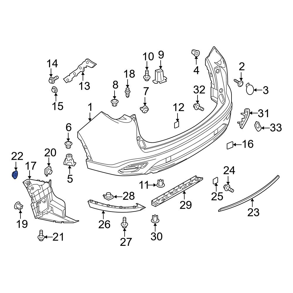 Mazda OE GRT656375 - Bumper Splash Shield Nut