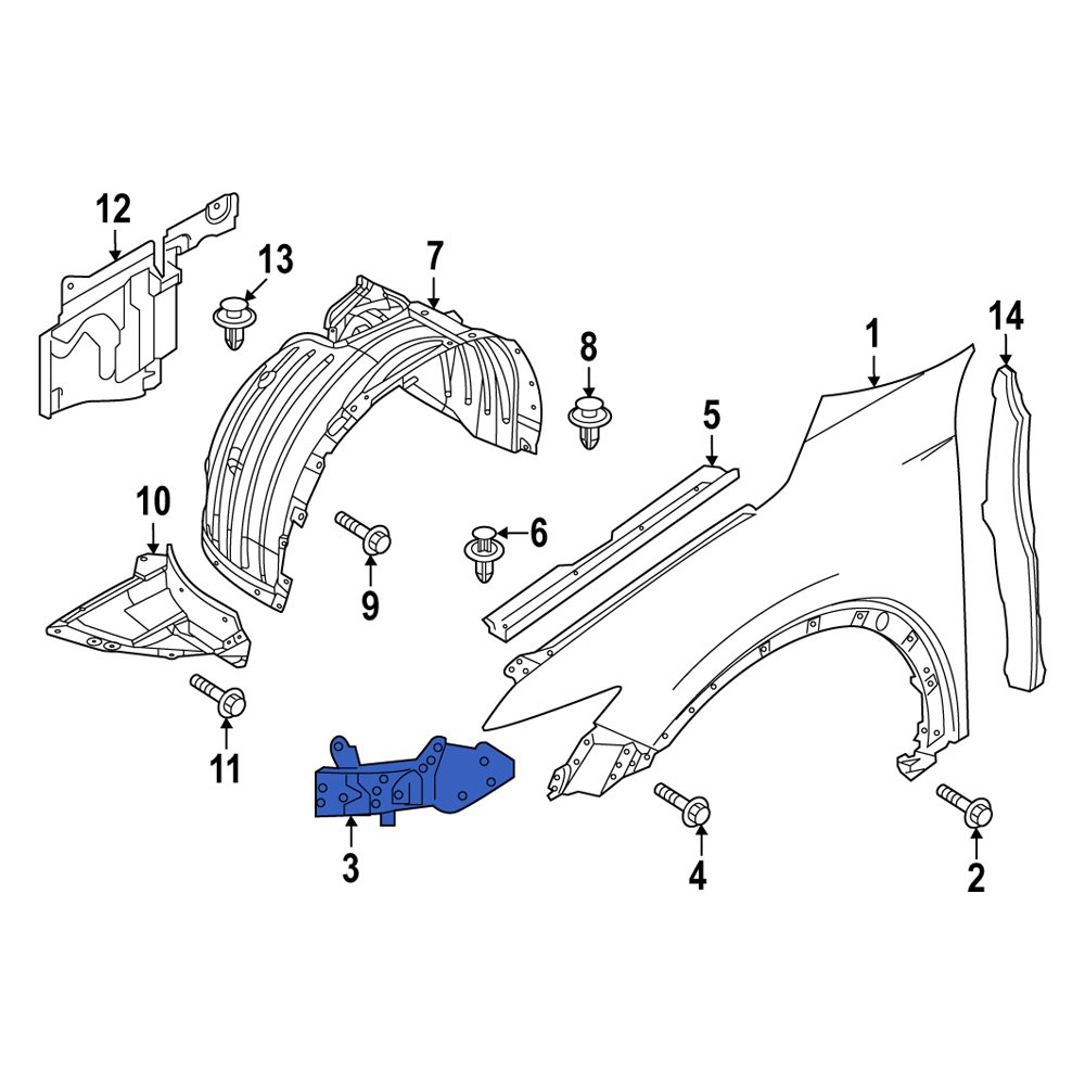 Mazda OE VA4052240 - Left Fender Bracket