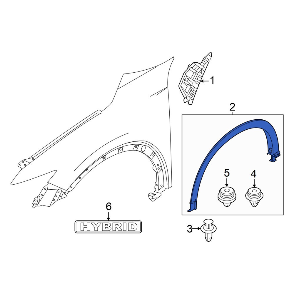 Mazda OE VC8551W20 - Front Right Wheel Arch Molding