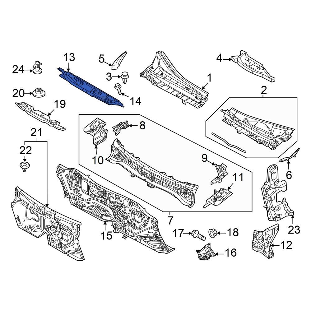 Mazda OE VA4056H10A - Front Cowl Crossmember