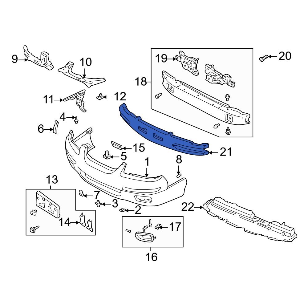 Mazda OE TA0150111 - Front Bumper Impact Absorber