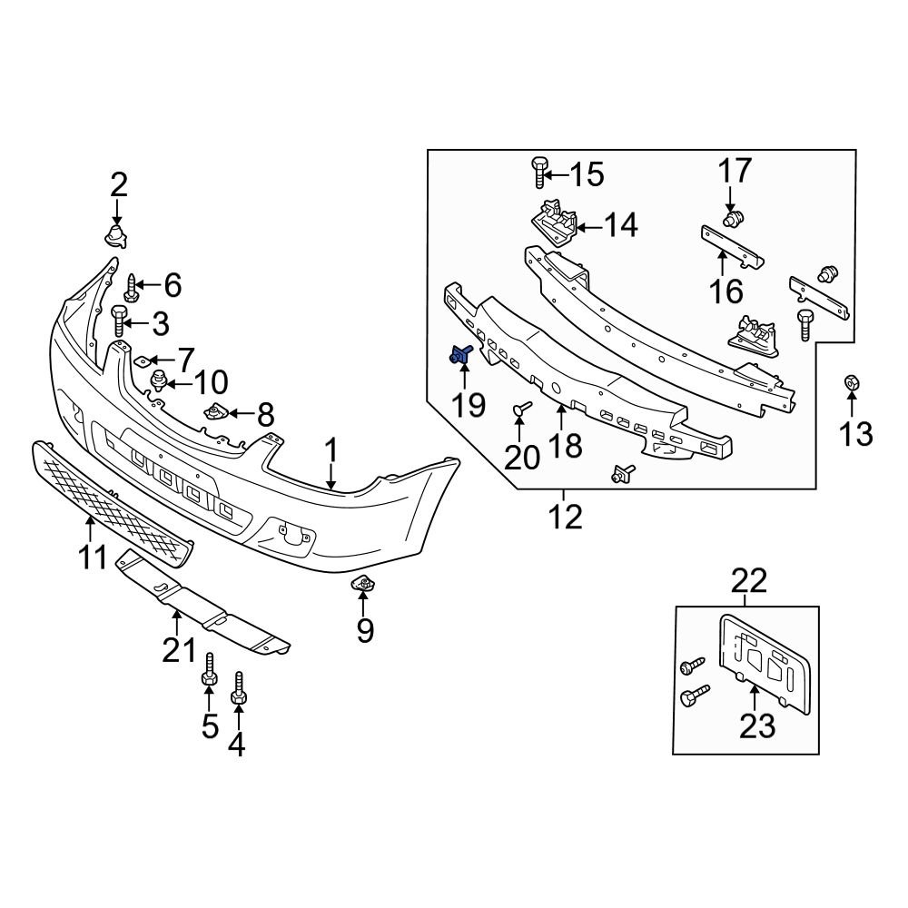 Mazda OE BF8250233 - Front Bumper Impact Absorber Clip