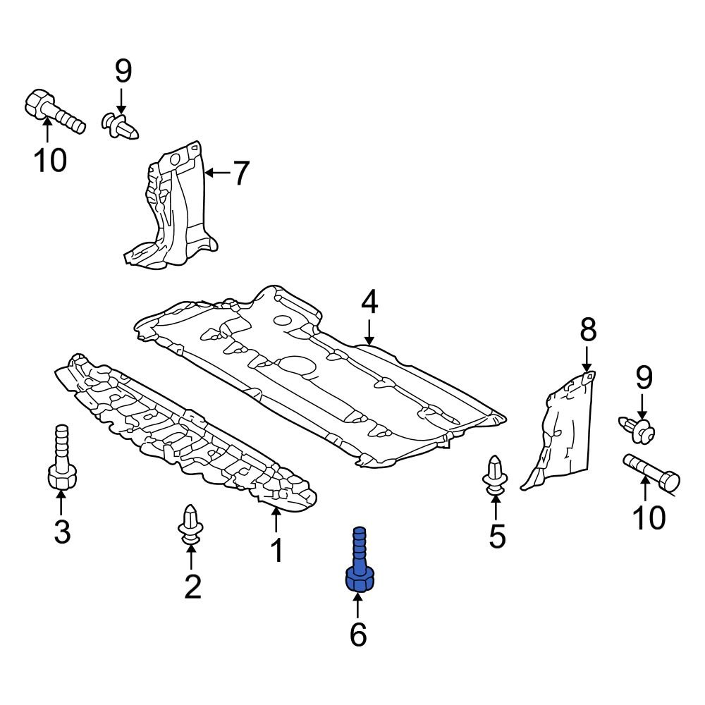 Mazda OE 907200620 - Radiator Support Splash Shield Bolt