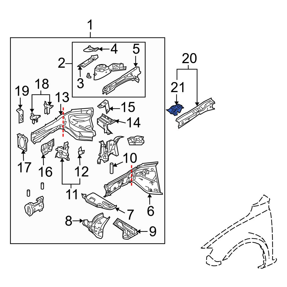 Mazda OE BP4K53353A - Front Fender Reinforcement Bar