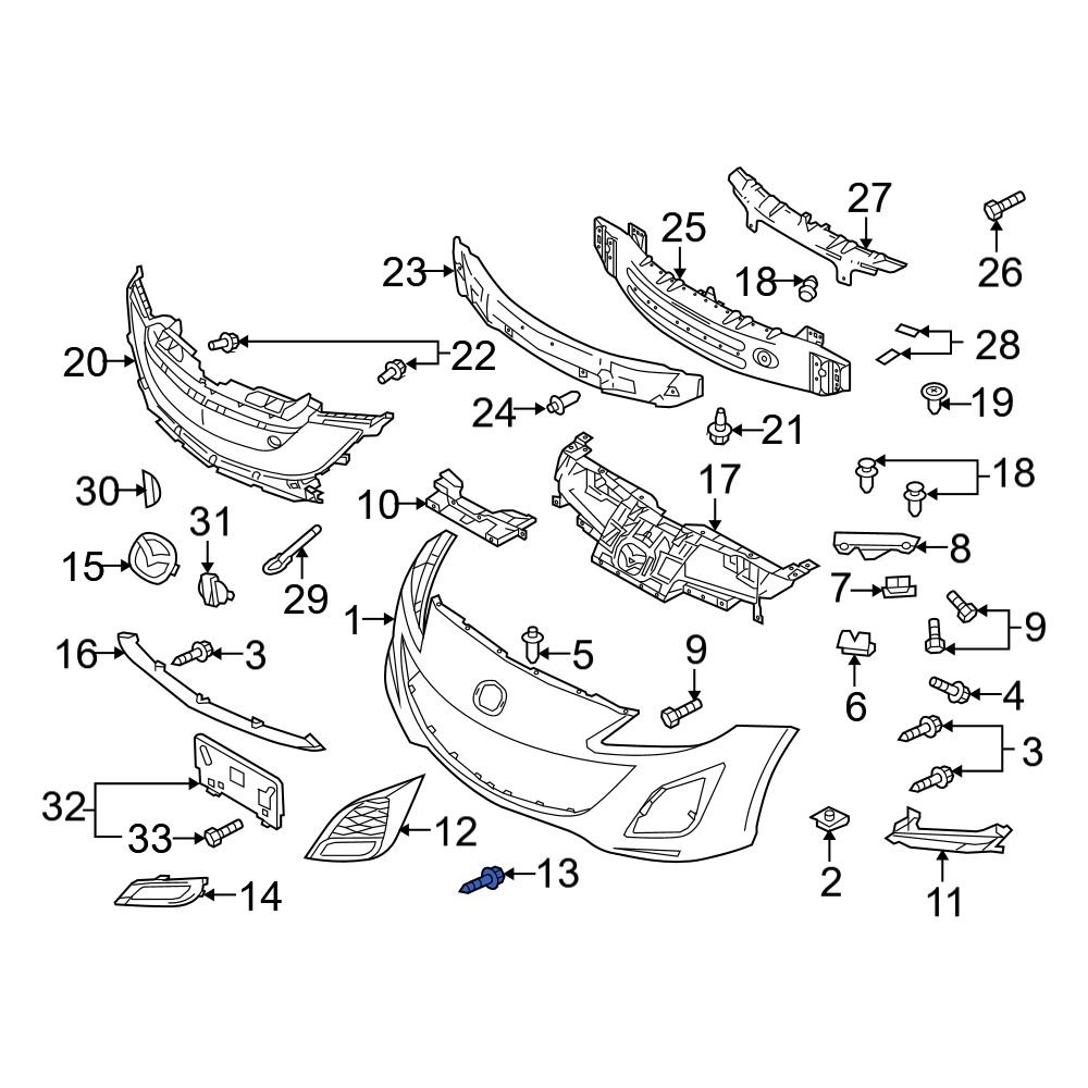 Mazda OE 998650412 - Grille Molding Screw