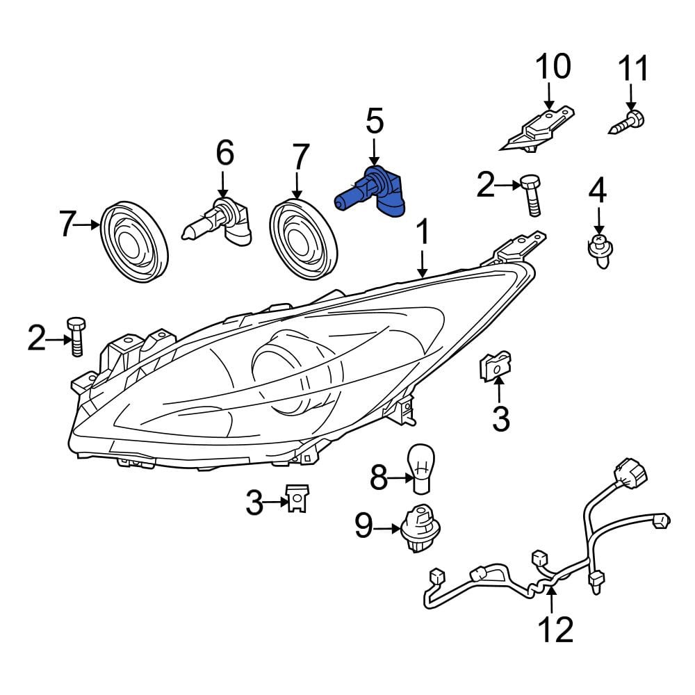 Mazda OE 000011H11 - Front Headlight Bulb