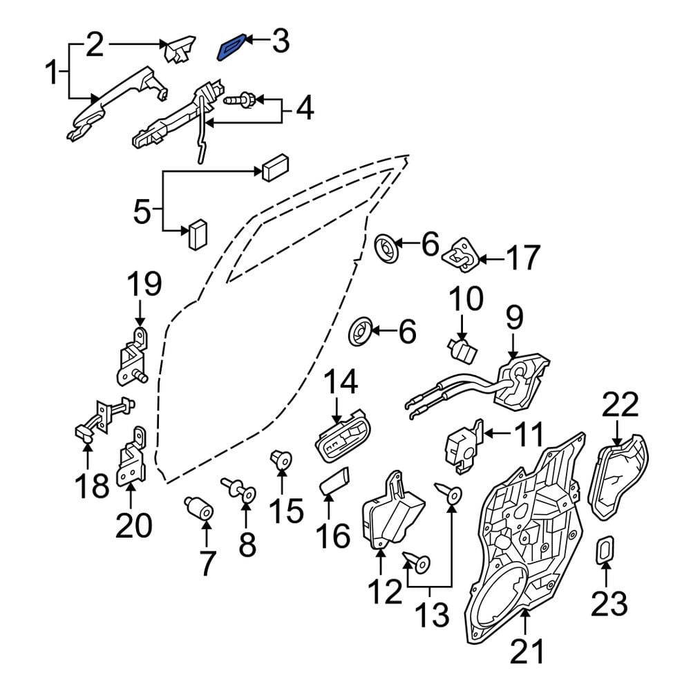 Mazda OE KD5359414 - Left Exterior Door Handle Base Gasket