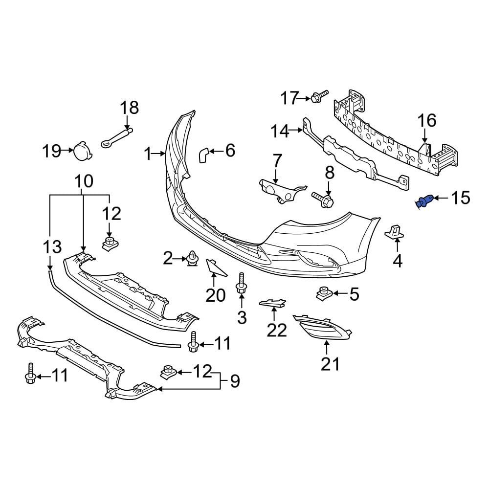 Mazda OE FD0168AC3 - Bumper Impact Absorber Clip