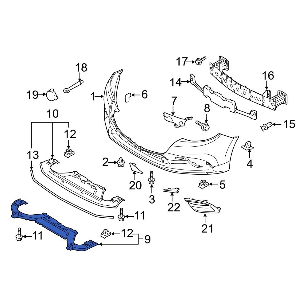 Mazda OE BHN1500S0B - Front Bumper Cover Support Rail