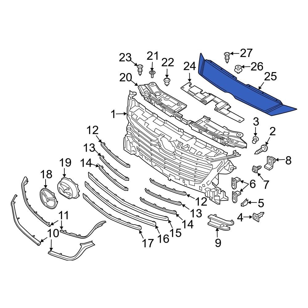Mazda OE B63D50B31 - Front Lower Grille Molding