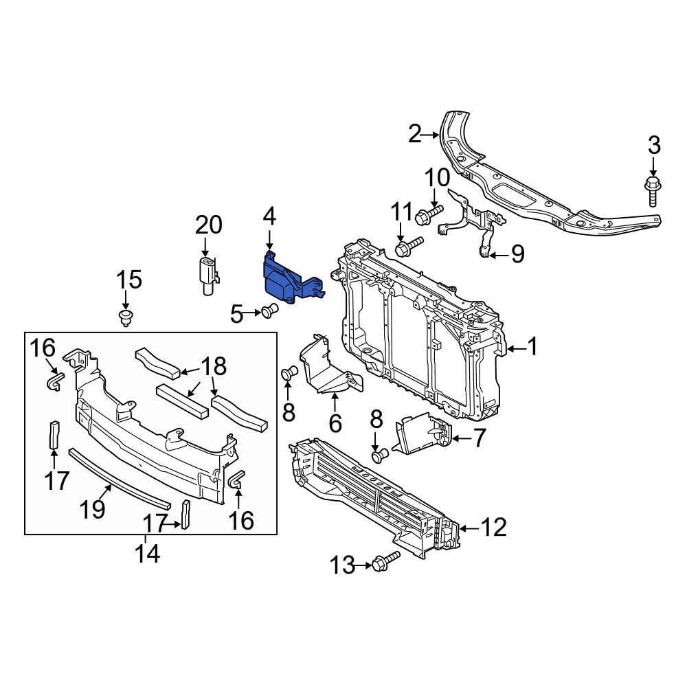 Mazda OE BHN9501C0A - Upper Radiator Support Bracket