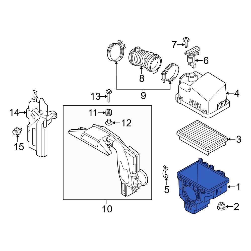 Mazda OE PY1A133AY - Lower Air Filter Housing