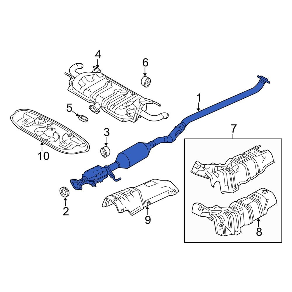 Mazda OE PE702055XA - Rear Catalytic Converter