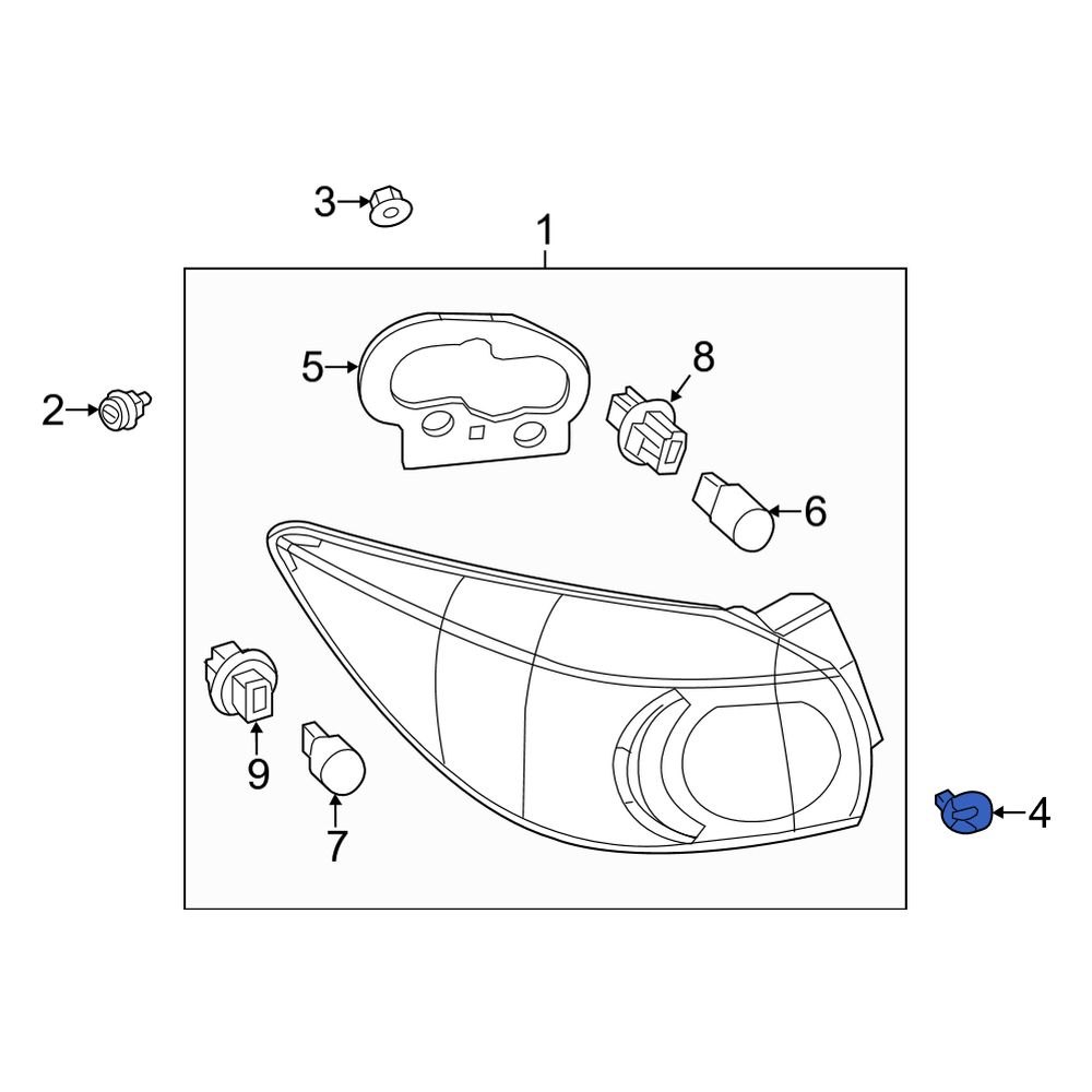 Mazda OE KD5351146B - Tail Light Clip