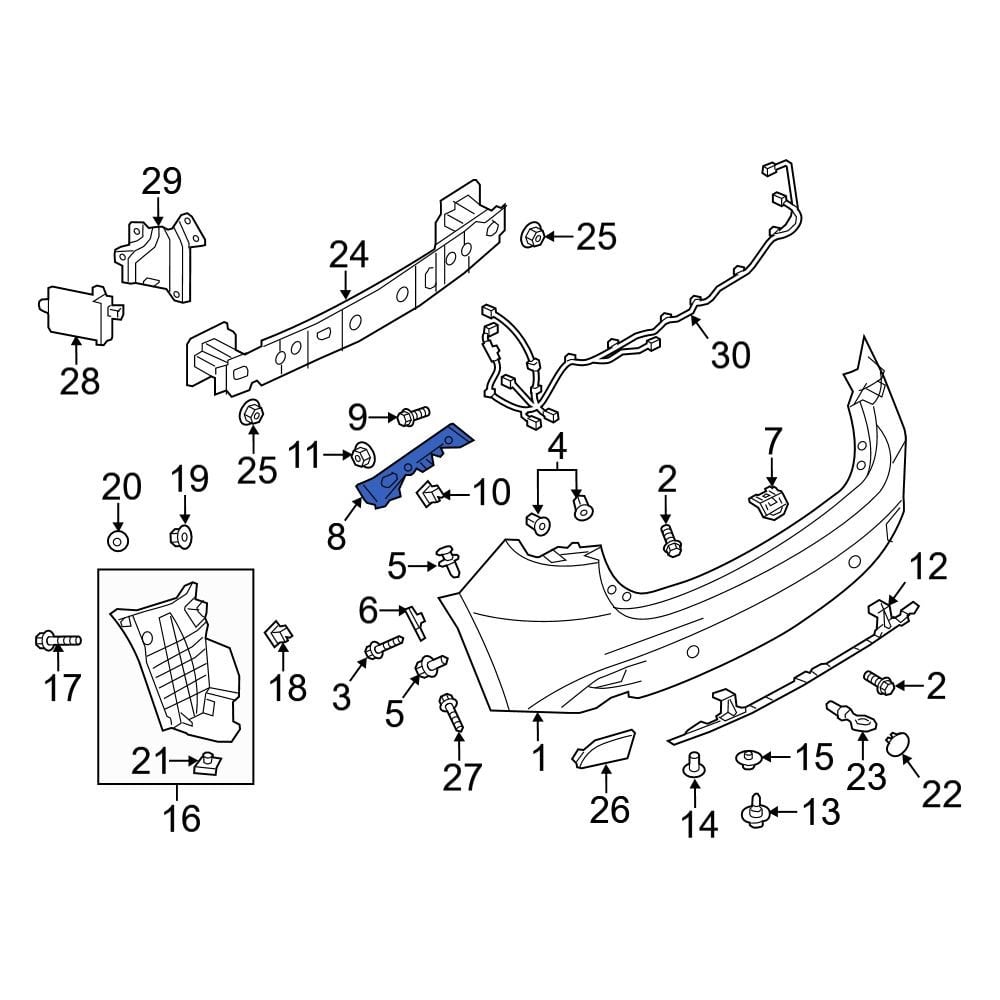 Mazda OE BHN1500S0B - Front Bumper Cover Support Rail