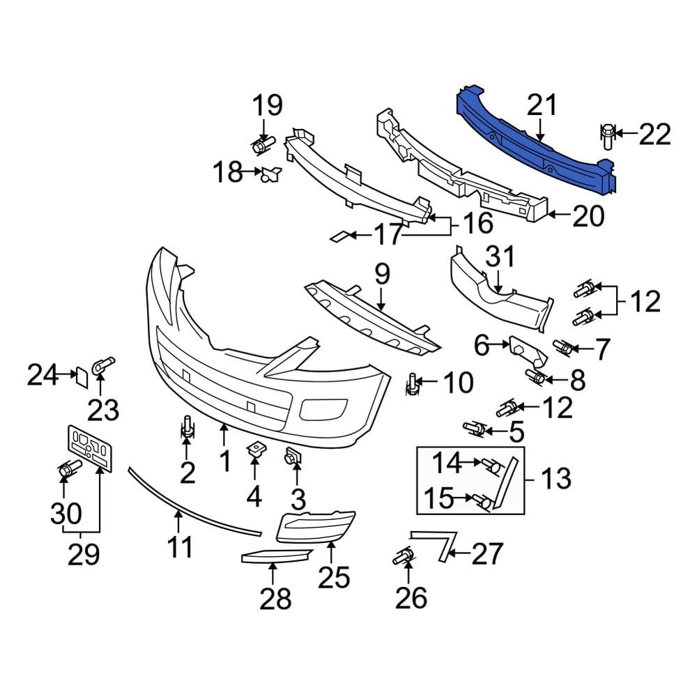 Mazda OE TD1150070B - Front Bumper Impact Bar