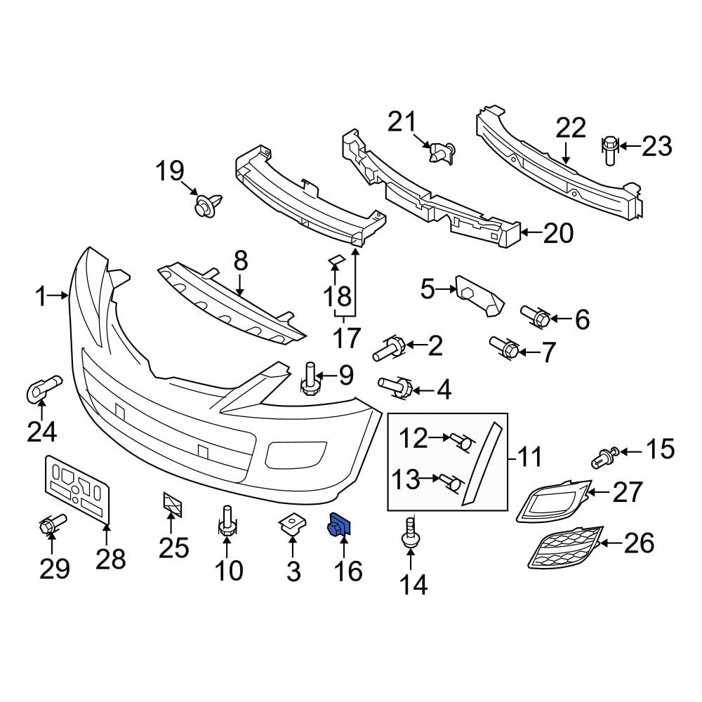 Mazda OE FB0150133C - Valance Panel Nut