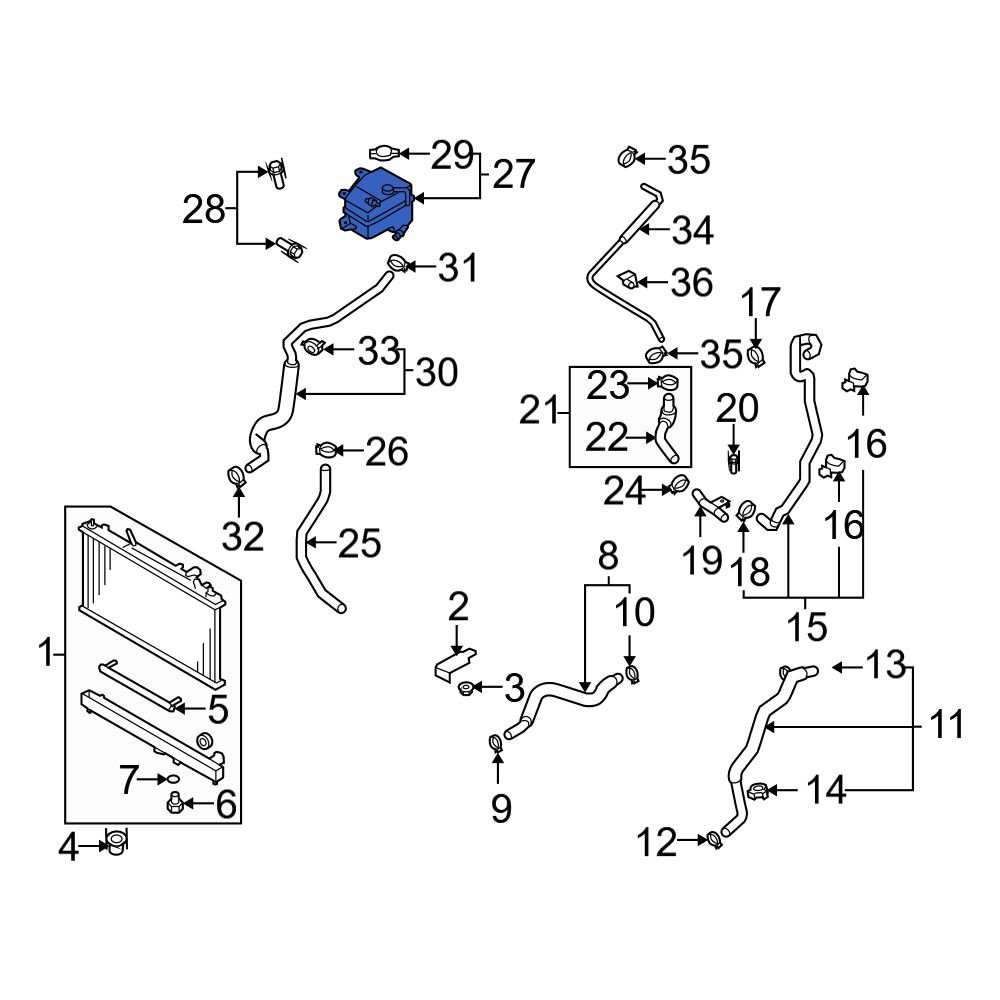 Mazda OE CY0115350A - Engine Coolant Reservoir