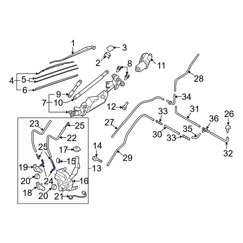 Mazda OE S08467502 - Windshield Washer Hose Connector