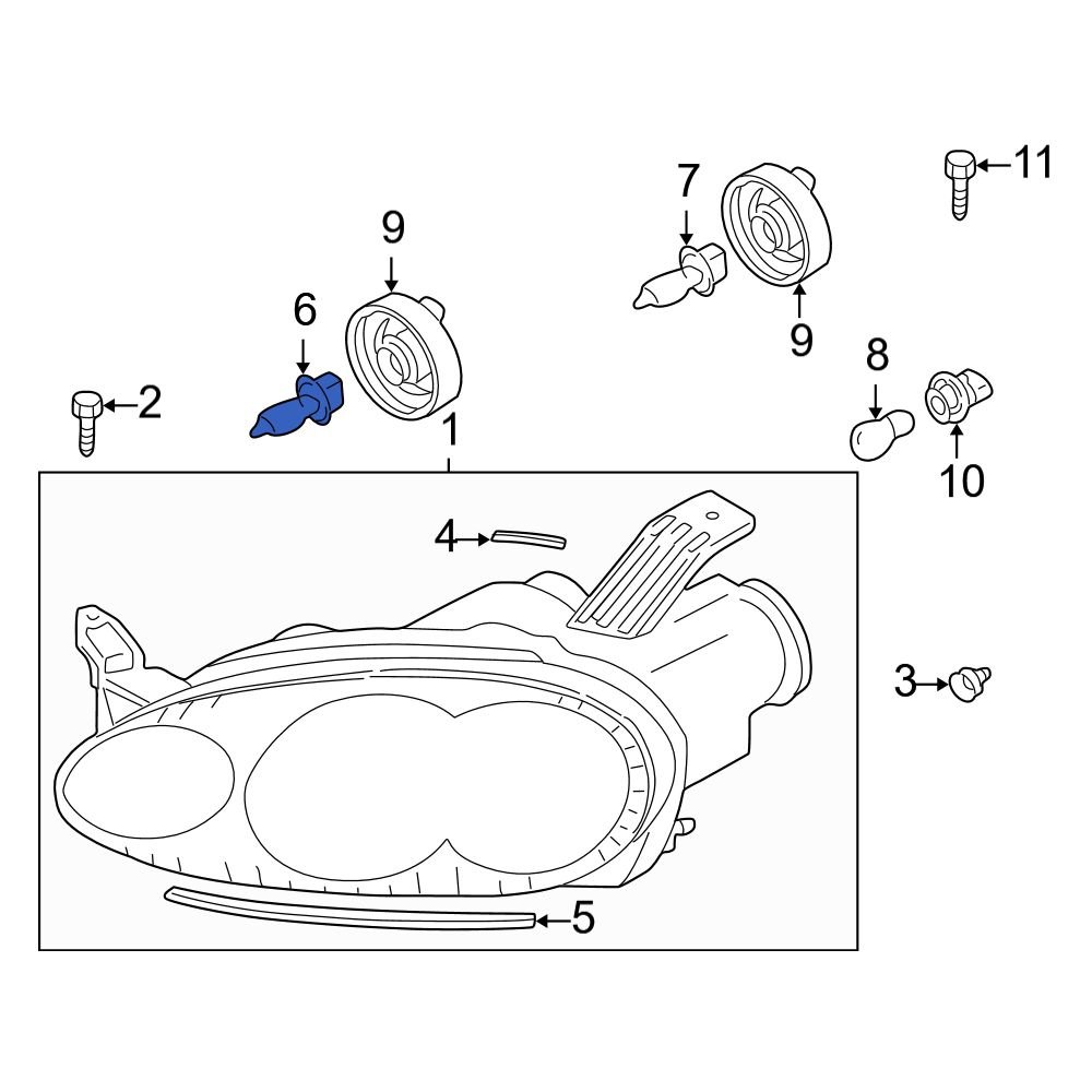 Mazda OE 0000119005 - Front Headlight Bulb