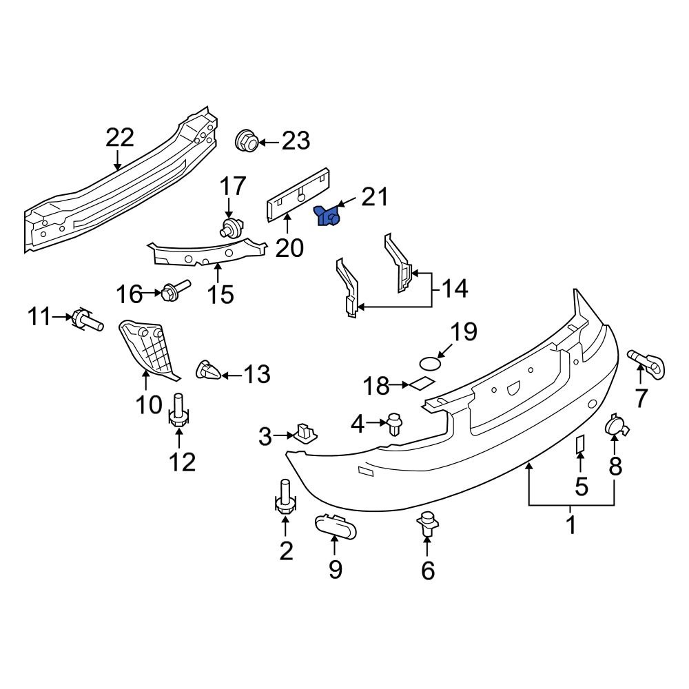 Mazda OE BF8250233 - Front Bumper Impact Absorber Clip