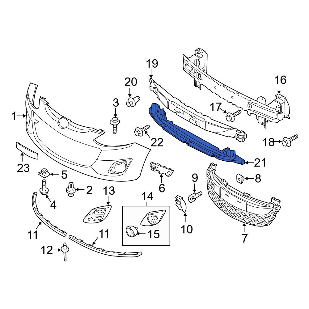 Mazda OE D01N500S1B - Front Bumper Cover Support Rail