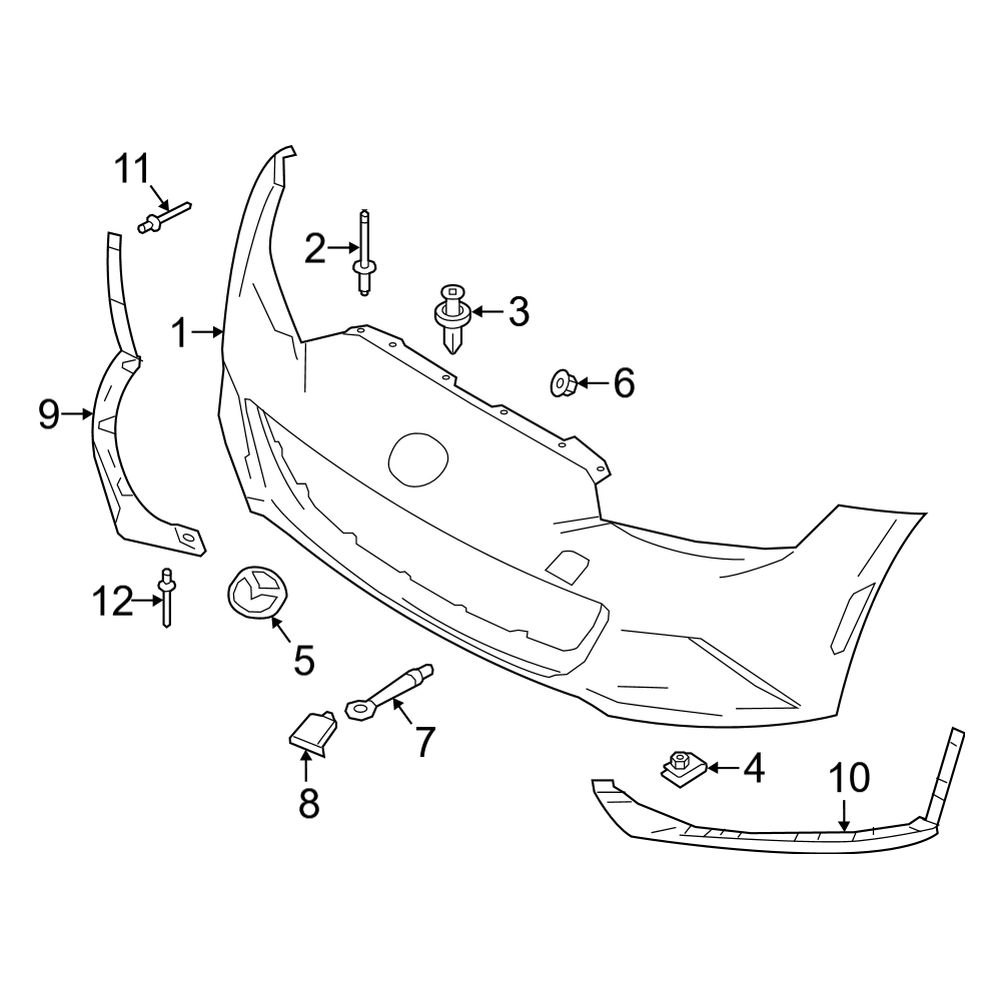 Mazda OE BN8F50355 - Grille Molding Rivet