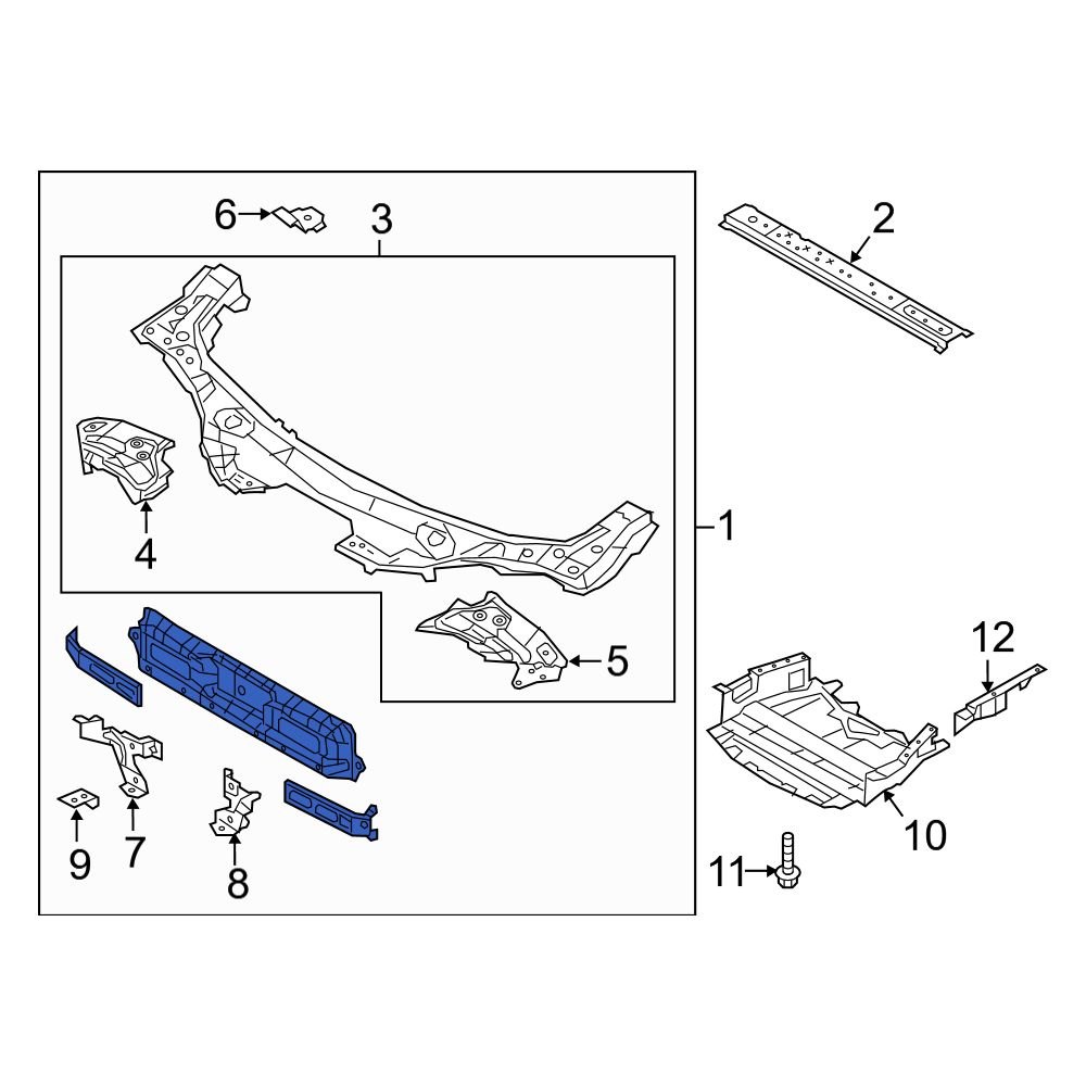 Mazda OE N24353100A - Front Radiator Support Panel