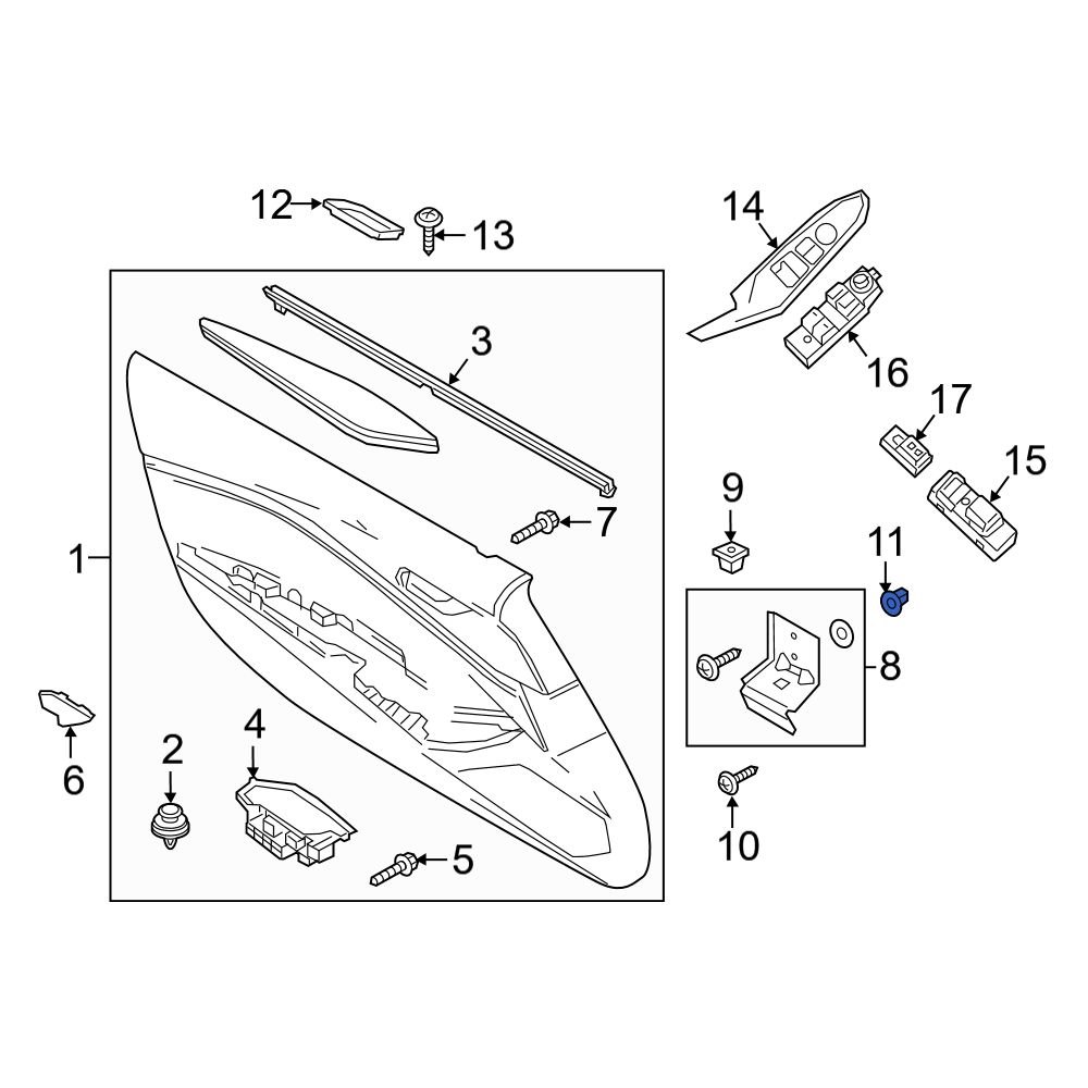 Mazda OE GJ6A58975 - Door Panel Carrier Nut