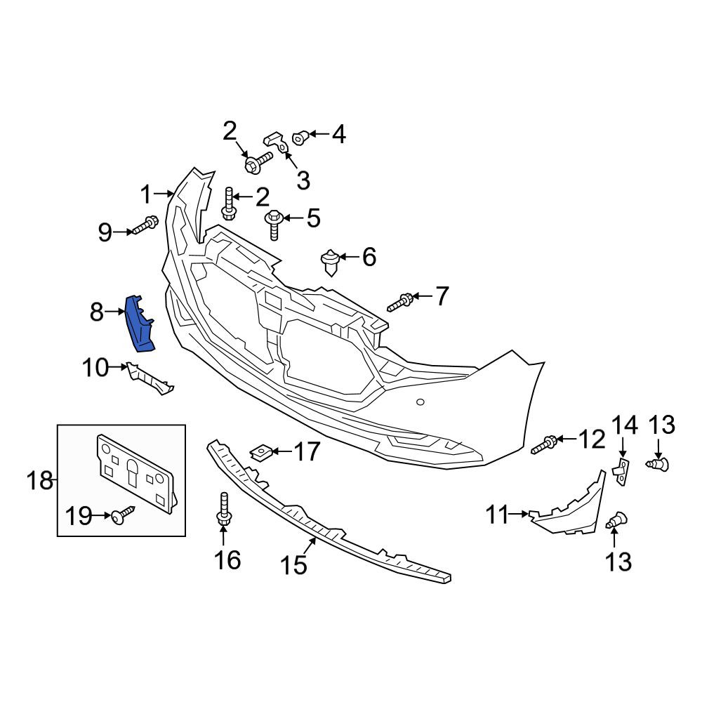 Mazda OE BDTT50C21A - Front Left Bumper Cover Spacer Panel