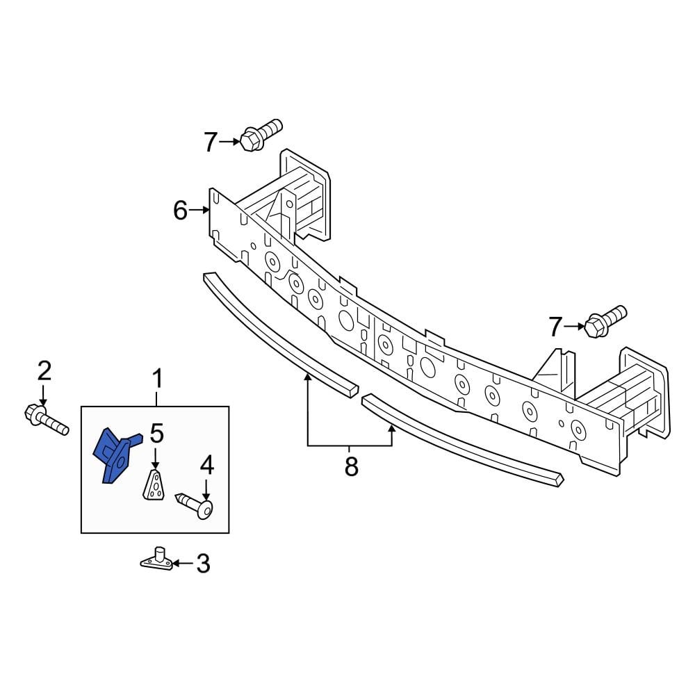 Mazda OE BDTS500U0A - Front Left Bumper Impact Bar Bracket