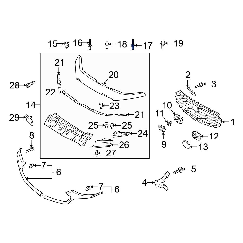 Mazda OE TK2150355 - Grille Molding Rivet