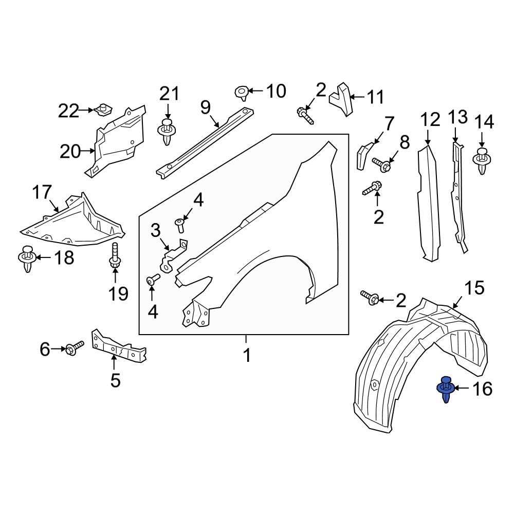 Mazda OE B45A56146A - Bumper Cover Retainer