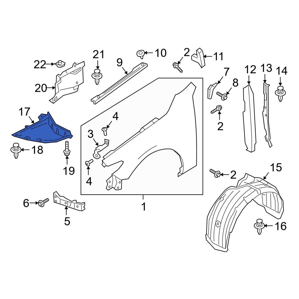 Mazda OE BGAM56114 - Front Right Fender Liner Extension