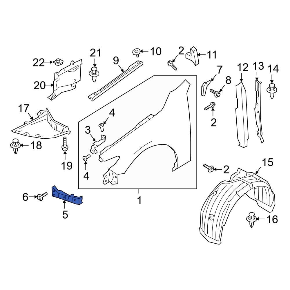 Mazda OE BDTS52240 - Front Left Fender Bracket