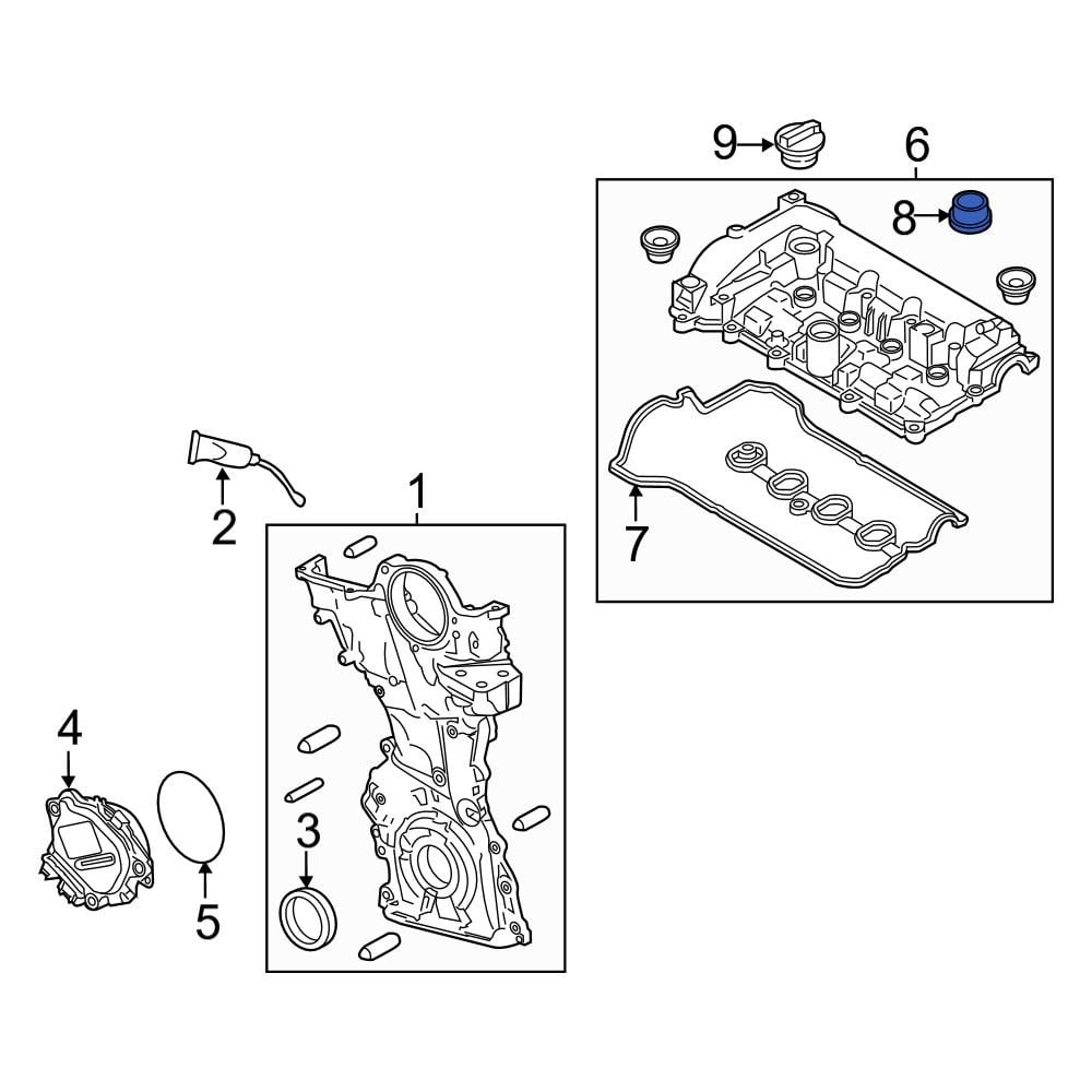 Mazda OE PE01102D5 - Engine Valve Cover Washer Seal