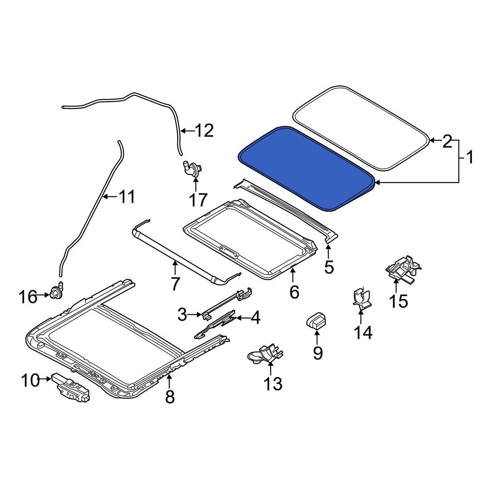Mazda OE BDTT69810 - Sunroof Glass