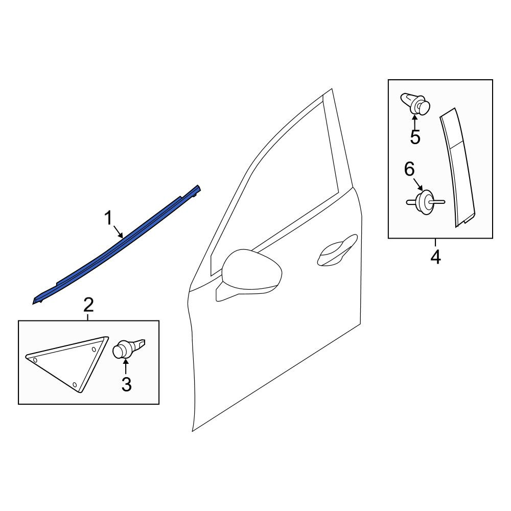 Mazda OE BDMT50650C - Front Left Door Belt Molding