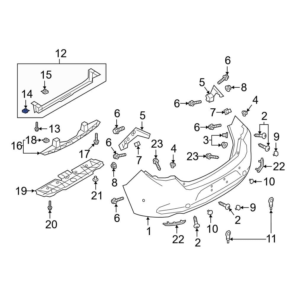 Mazda OE BDTT500U6A - Bumper Cover Retainer