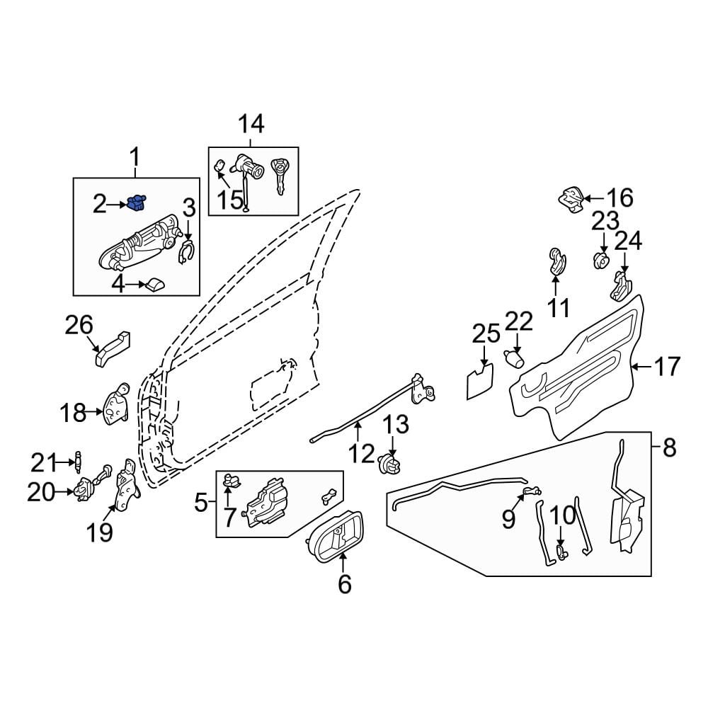 Mazda OE B45558411 - Front Outer Interior Door Handle Screw Cap