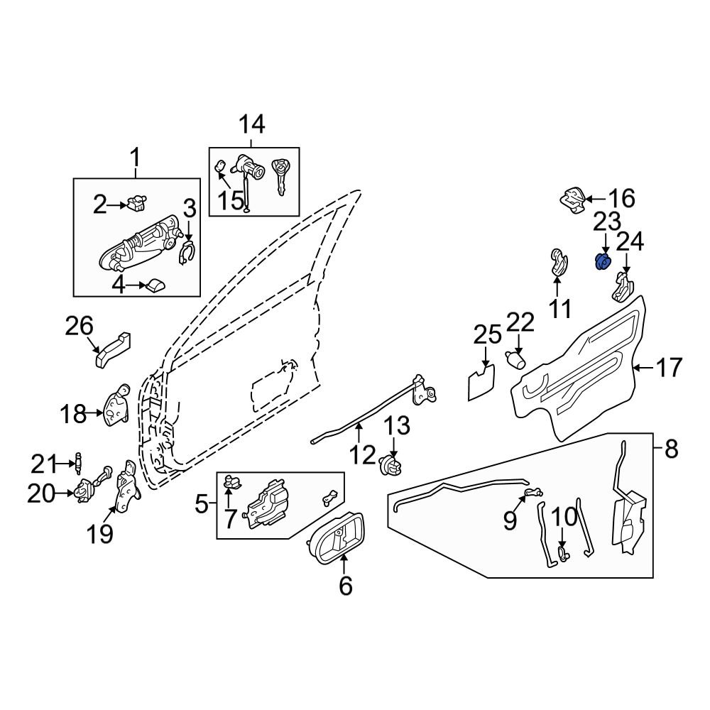 Mazda OE BF6751261 - Rear Door Interior Trim Panel Grommet