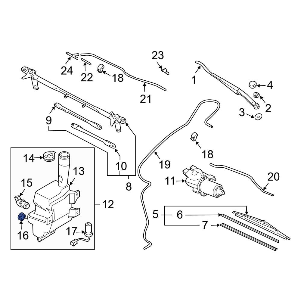 Mazda OE G22C67491 - Windshield Washer Pump Grommet