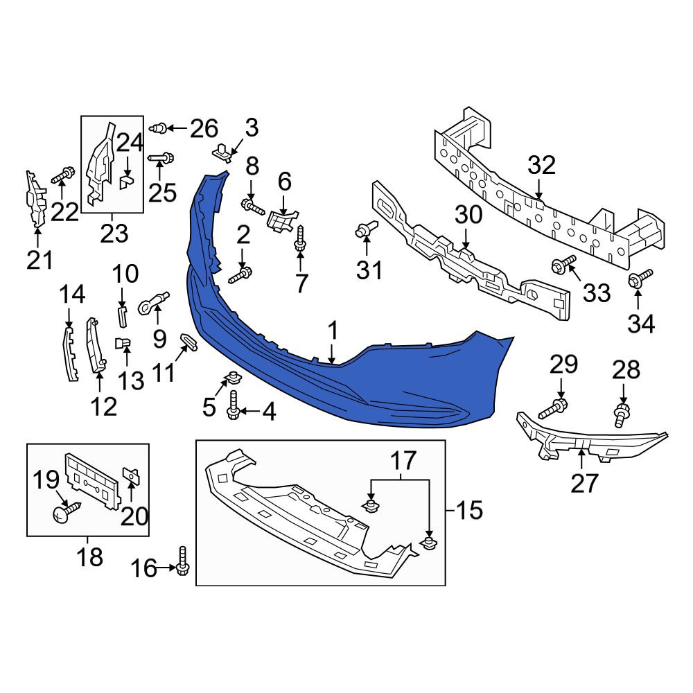 Mazda OE GSH750031BB - Front Bumper Cover